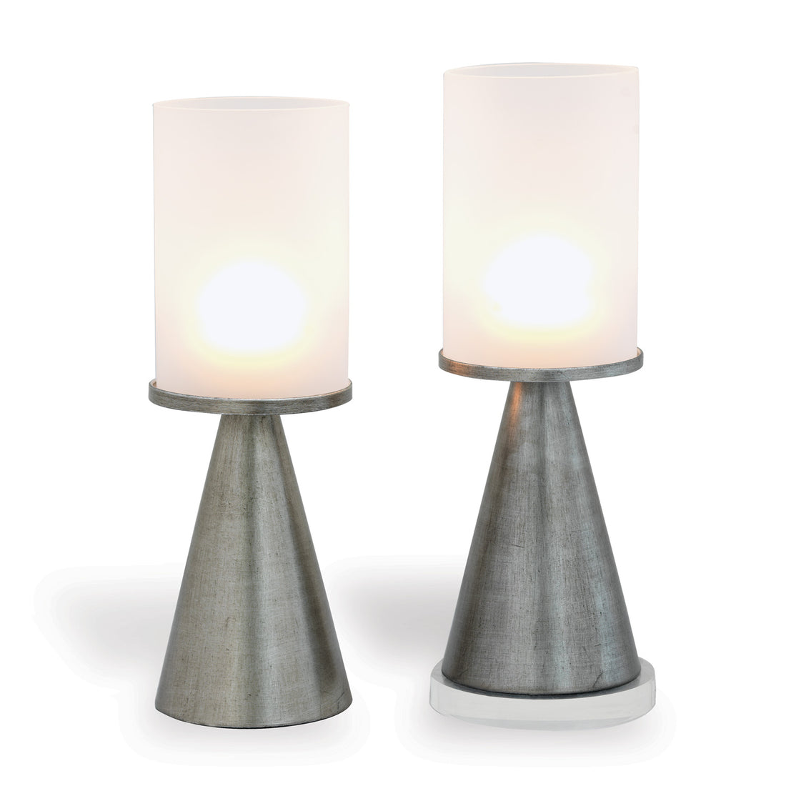 Camden Silver / Frosted Glass Candleholder (set of 2) – Port 68